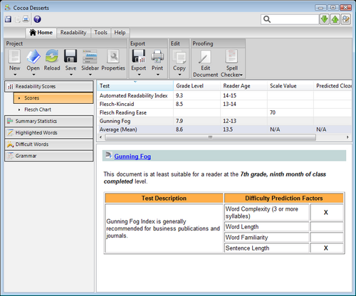 Readability Studio Features / Readability Software / Readability Formulas